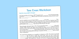 Tom Crean PowerPoint Questions Worksheet