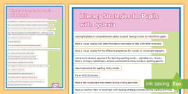 KS1 Dyslexia Mind Map - Primary Resource - 5-7 years