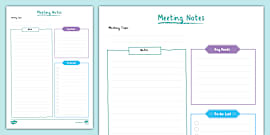 Parents Meeting Notes Template ELC (teacher made) - Twinkl