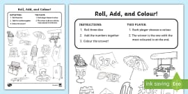 FREE! - Transport Roll And Colour (teacher made)