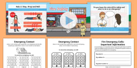 Stop, Drop, and Roll Posters (teacher made) - Twinkl