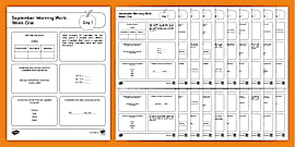 Kindergarten September Morning Work Bundle (teacher made)