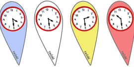 FREE! - Analogue Time Fans (Quarter To) (teacher made)