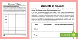 Roman Gods Worksheet / Worksheet (teacher made) - Twinkl