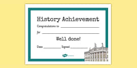 History Award Certificate (teacher made) - Twinkl