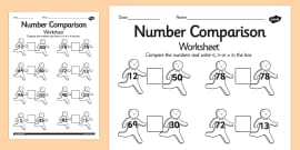 The Gingerbread Man Number Comparison Worksheet