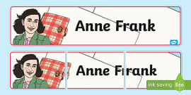 Anne Frank Display Poster (teacher made) - Twinkl
