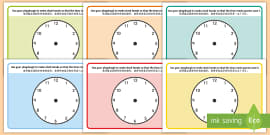 Clock Matching Game O' Clock Activity English/Mandarin Chinese - Clock