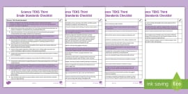 Mathematics TEKS Third Grade Standards Checklist
