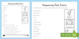 Daily Routine Sequencing Cut and Stick Worksheets - Twinkl
