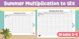 Spring Multiplication Math Facts Maze for 3rd-5th Grade