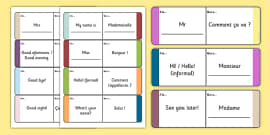 Basic French Questions Board Game