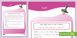 Written Language Features: Simple Sentences Exemplar Text