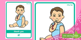 Baby Sign Poster: Nappy (teacher made) - Twinkl