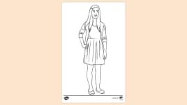 FREE! - Girl Standing Colouring | Colouring Sheets