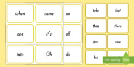 New Zealand Yellow Sight Words Loop Cards (teacher made)