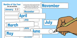 Days of the Week Cut and Stick Worksheet