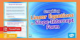 Eighth Grade Graphing Linear Equations in Slope-Intercept Form Exit Ticket