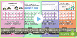 February Phonics Activity Calendar PowerPoint Pack - Twinkl