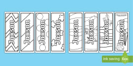 FREE! - Darcy Name Simple Colouring Bookmarks (teacher made)