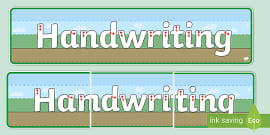 Sky, Grass and Ground Handwriting Display Banner - Twinkl