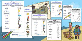 Pirate Word and Phrase Match Worksheet / Worksheet - Home Education ...