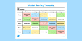 Guided Reading Planning Template KS1 - Primary Resources