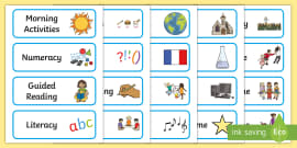 Visual Timetable Flashcards English Te Reo Māori - Back to School