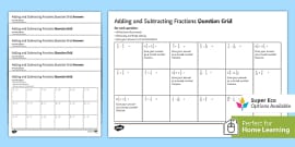 Adding and Subtracting Fractions Matching Activity | KS3 Maths