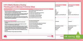 Development Matters Maths Statements: Birth-Reception & ELGs