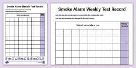 Fire Alarm Weekly Test Log (teacher made) - Twinkl
