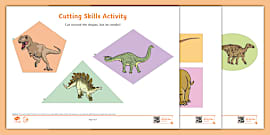 Dinosaur-Themed Scissor Activity Sheets | EYFL | Twinkl