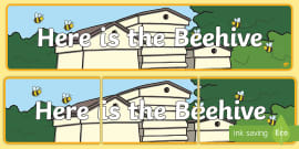 Here is the Beehive Nursery Rhyme Poster - rhymes, poem, display