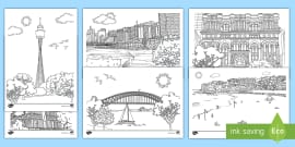 Sydney Opera House Colouring Page - Australia (teacher made)