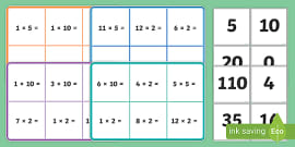 KS2 Times Table Maths Bingo Game: 6, 7, 8 and 9