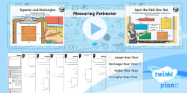 Measuring Perimeter in Centimetres Differentiated Worksheet / Worksheets