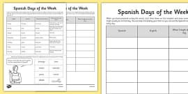 Spanish Months and Seasons Worksheet