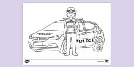 FREE! - Police Car Colour by Number Pages (teacher made)