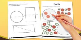 Finding Half and a Quarter Worksheet / Worksheet, worksheet