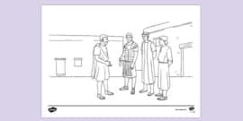 FREE! - Peter and Cornelius Speaking to Crowd | Colouring Sheet