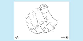 Pointing Finger | KS1 Colouring Sheets | Twinkl Resources