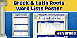 Greek and Latin Roots Anchor Chart | Twinkl USA