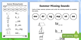Words with Missing Letters Puzzle Worksheet