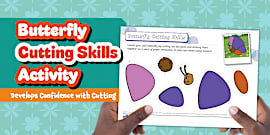 Butterfly Cutting Skills Activity