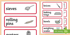 Cooking Vocabulary Word Cards (teacher made)