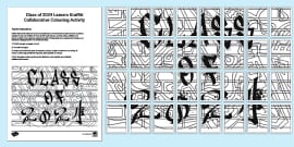 Class of 2024 Doodle Colouring Pages (teacher made) - Twinkl