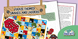 Snakes and Ladders Activity (Pirates)