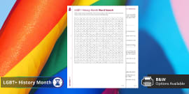 Pride Month Word Search | Secondary RSE | Beyond - Twinkl