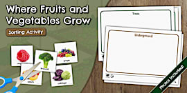 Year 1 Fruit and Vegetable Plants Matching Activity Sheet