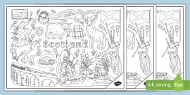 Burns Night Doodle Colouring Pages (teacher made) - Twinkl